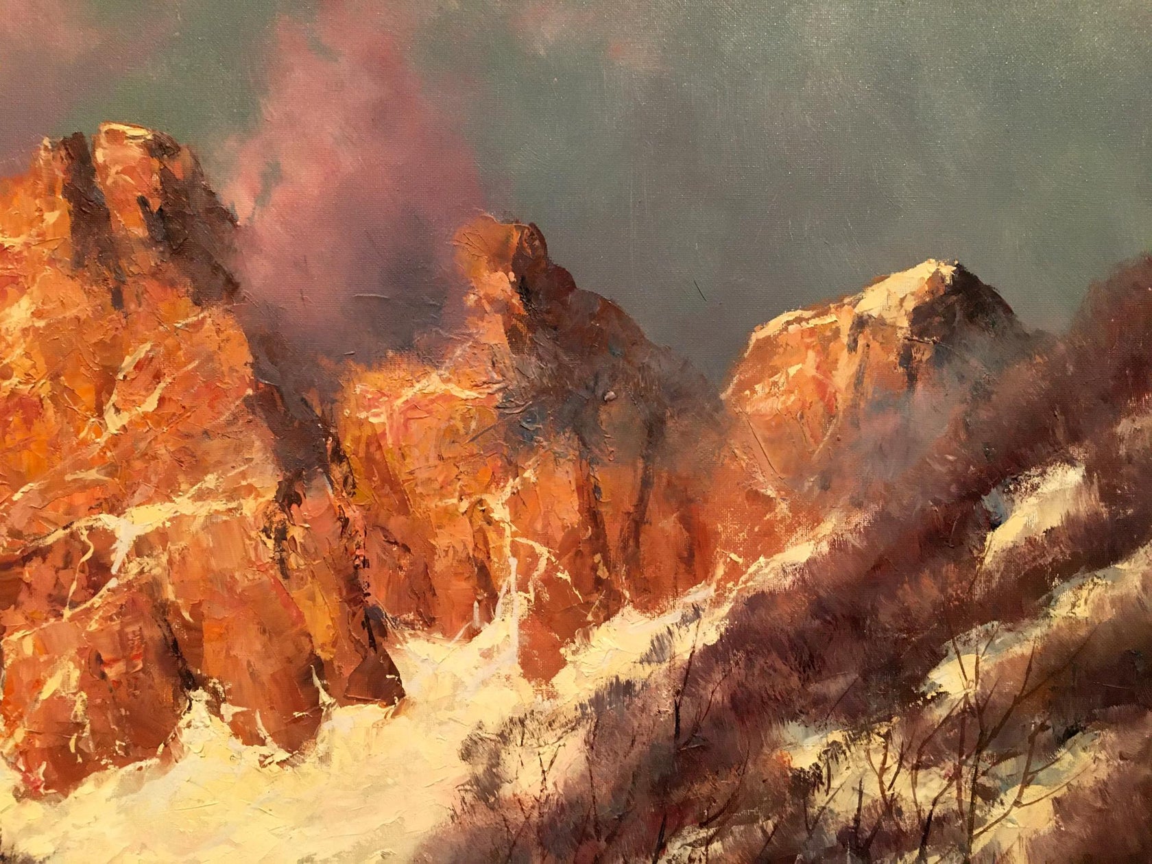 Oil painting Winter landscape Heinrich Hartung - Buy online